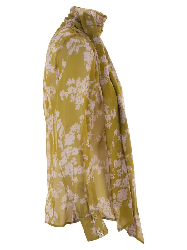 Elisabetta Franchi Floral Print Blouse - Curry/quartz