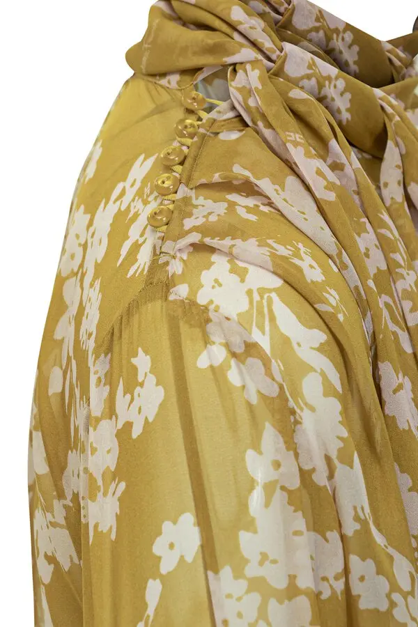 Elisabetta Franchi Floral Print Blouse - Curry/quartz