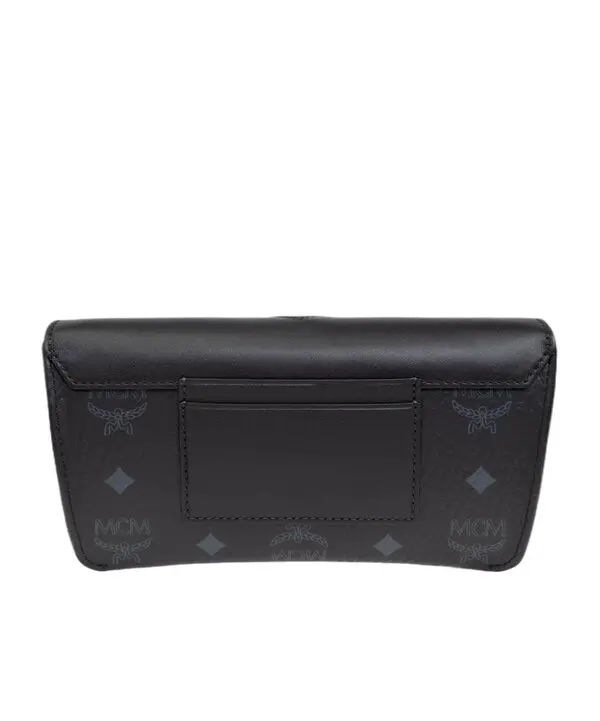 Mcm Monogram Shoulder Bag With Magnetic Closure - Black