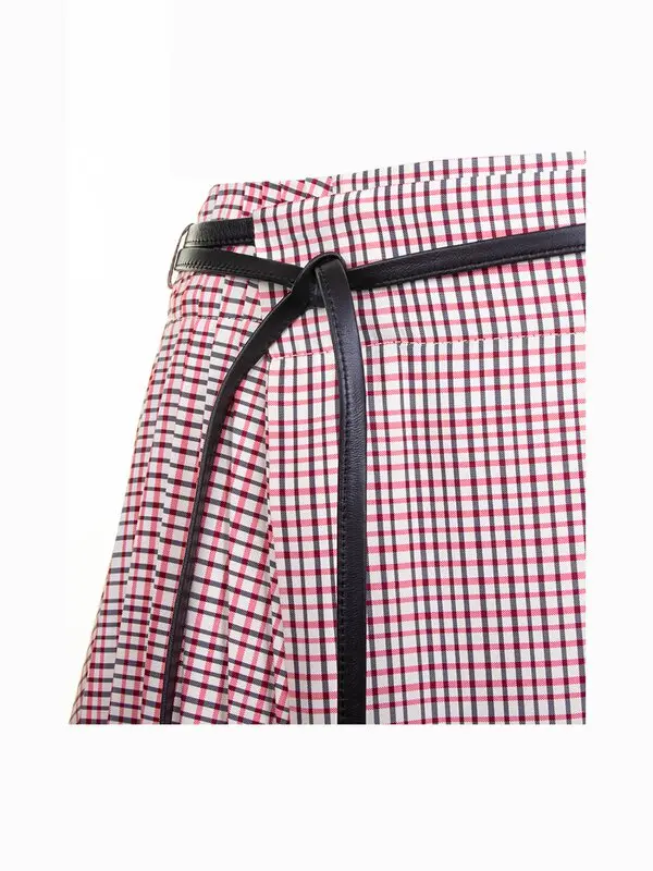 Bottega Veneta Checked Midi Skirt