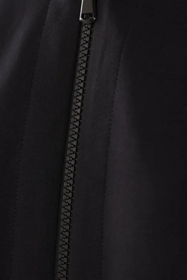 Brunello Cucinelli Stretch Lightweight Hooded Sweatshirt With Monili Embroidery - Black