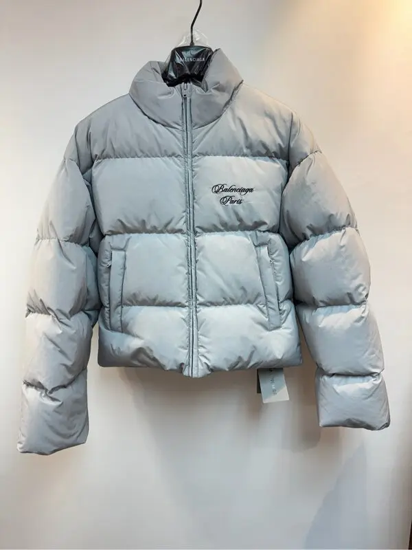 Balenciaga Logo Embroidered Zip-up Puffer Jacket