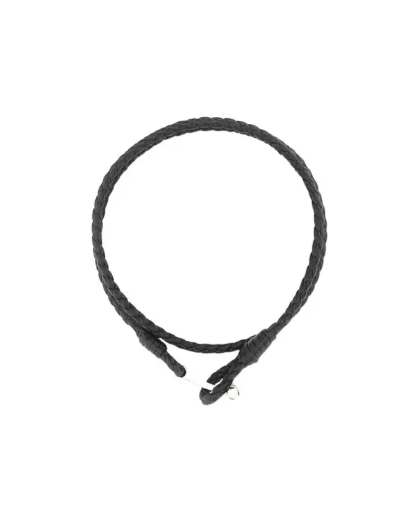 TOM FORD T-lock Braided Leather Bracelet - Black