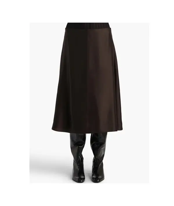 Khaite Nadia A-line Midi Skirt - Bark