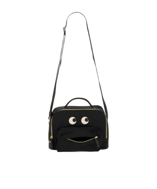 ANYA HINDMARCH Eyes Patch Zipped Shoulder Bag - Black
