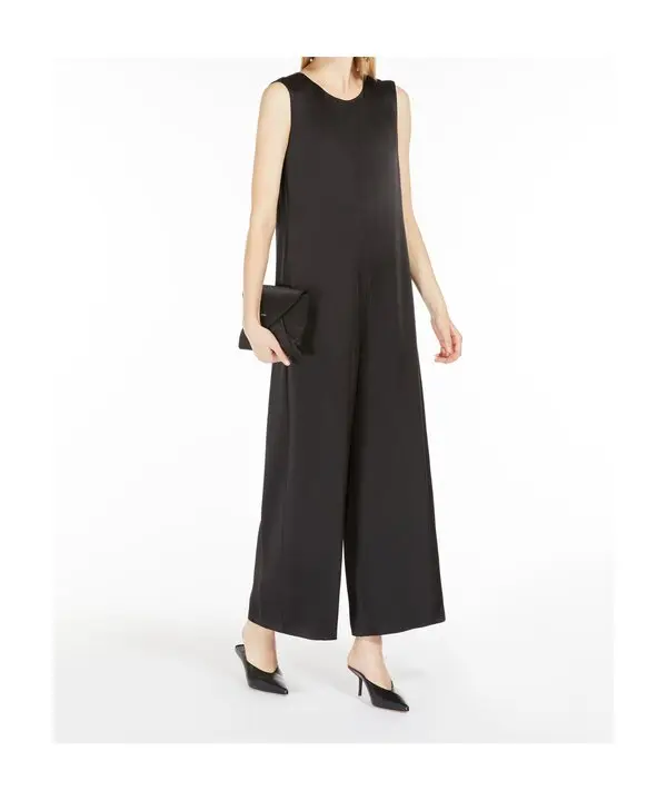 Max Mara Sleeveless V-neck Wide-leg Jumpsuit With Back Ties