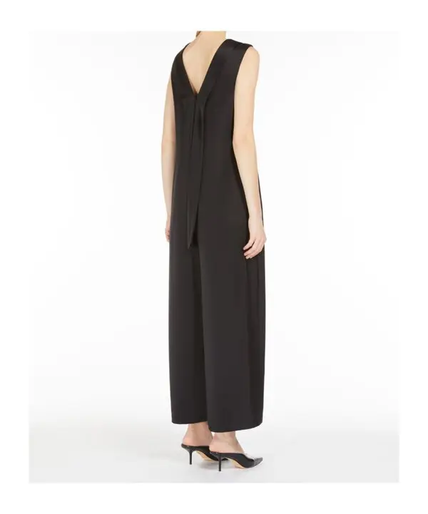 Max Mara Sleeveless V-neck Wide-leg Jumpsuit With Back Ties