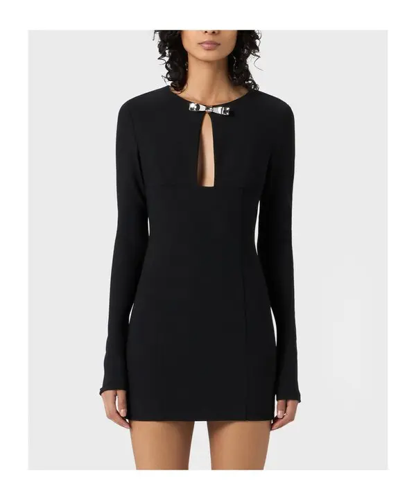 Blumarine Pin Decorated Compact Knitted Dress
