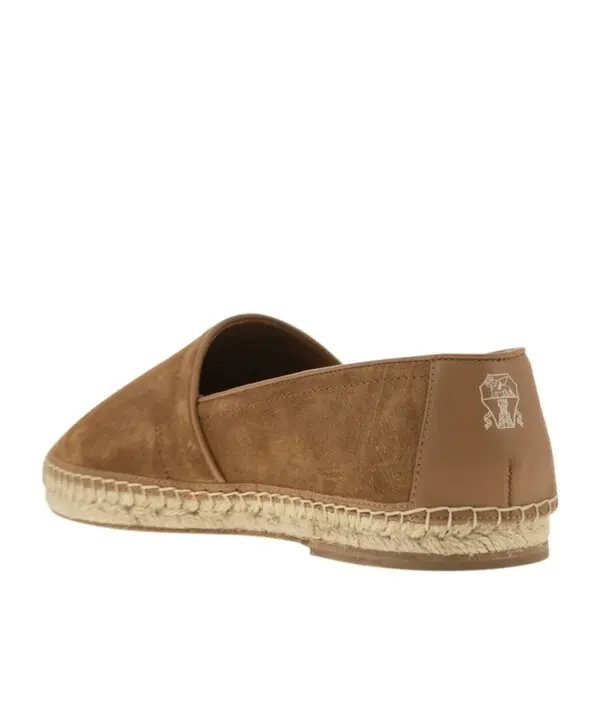 Brunello Cucinelli Logo Printed Slip-on Espadrilles - Brown