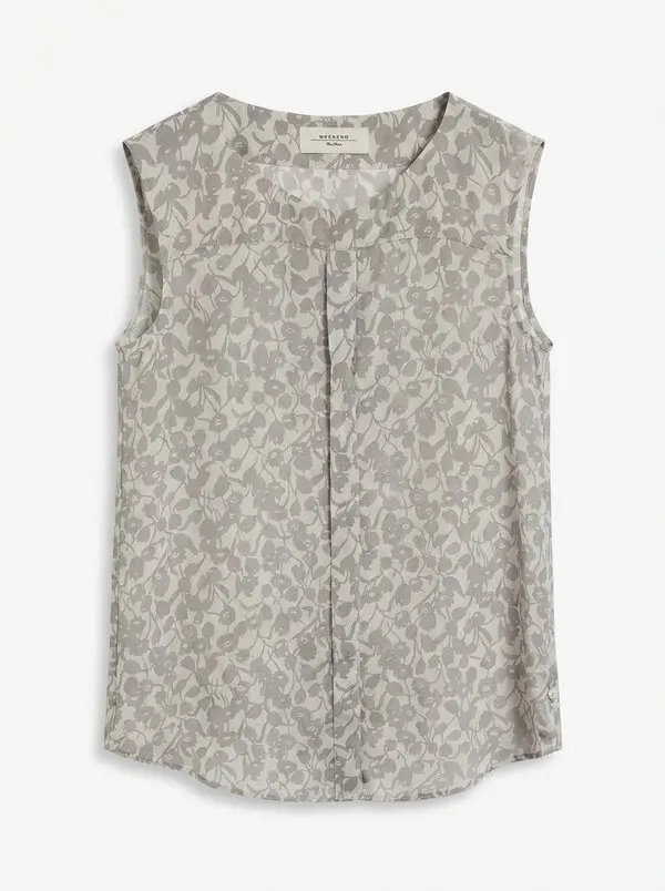 Max Mara Sleeveless Floral Print Shirt - Gray