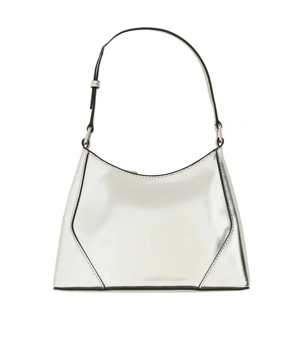 Staud Linda Metallic Shoulder Bag - White