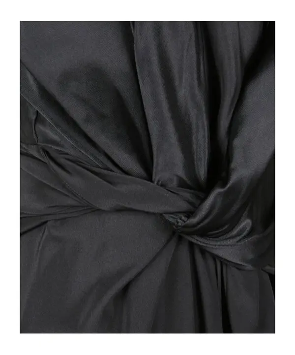 Victoria Beckham Asymmetric V-neck Knotted Dress - Black