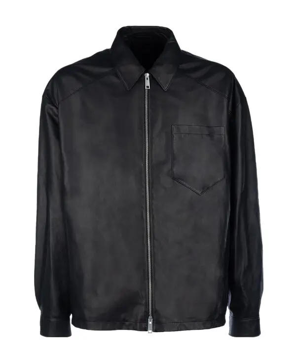 Prada Leather Zip-up Jacket