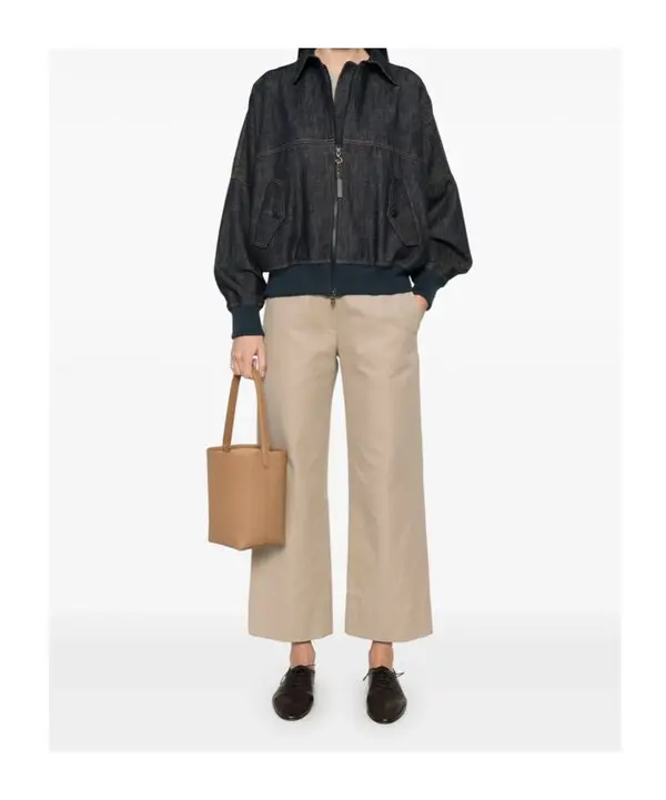 Brunello Cucinelli Embellished Cropped Chino Trousers