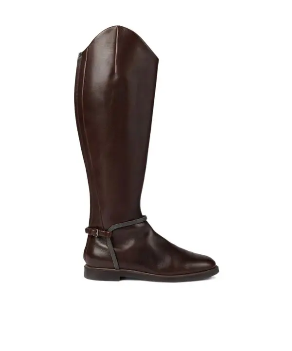 Brunello Cucinelli Knee-high Buckled Boots - Brown