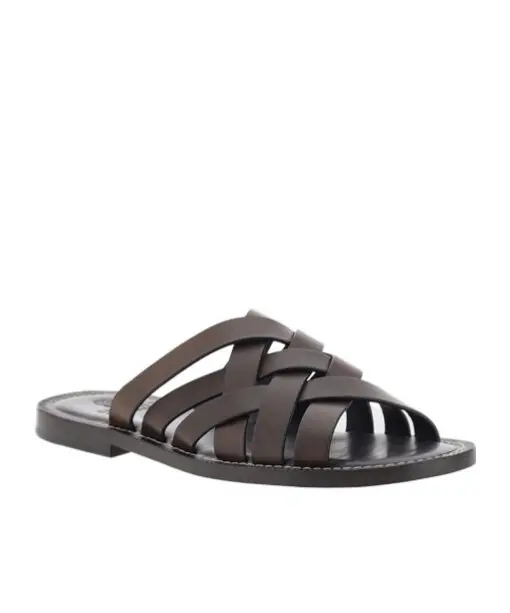 Brunello Cucinelli Woven Flat Sandals - Black
