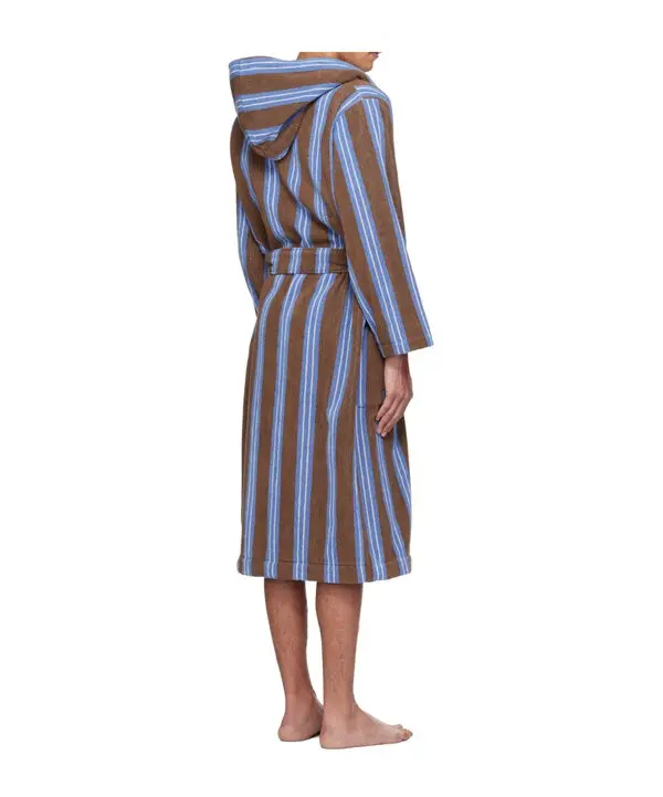 TEKLA Striped Hooded Bathrobe - Multicolor