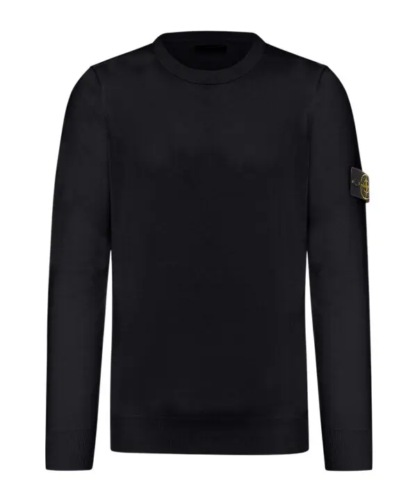 Stone Island Crew Neck Knitted Sweater - Black