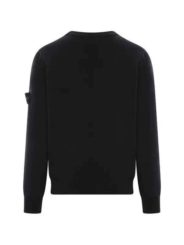Stone Island Crew Neck Knitted Sweater - Black
