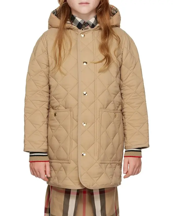 Burberry Diamond-quilted Hooded Coat