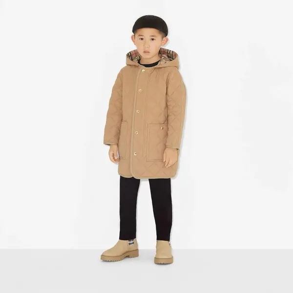 Burberry Diamond-quilted Hooded Coat