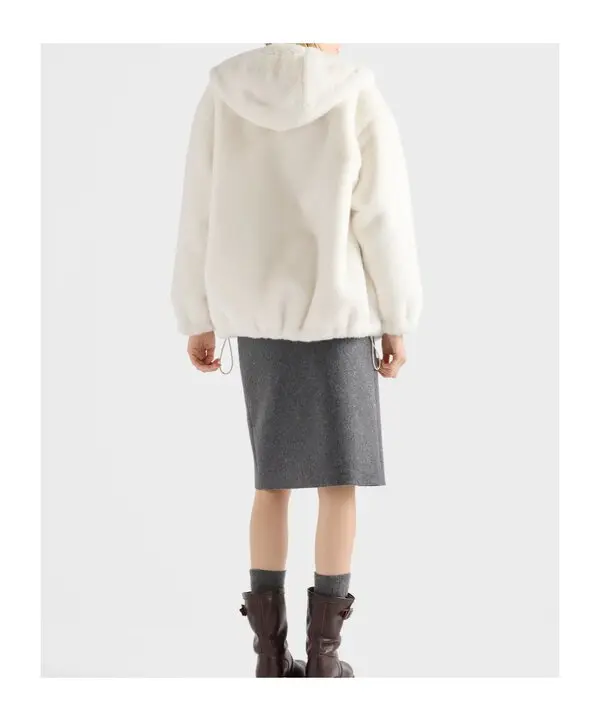 Prada Reversible Zip-up Hooded Jacket - White
