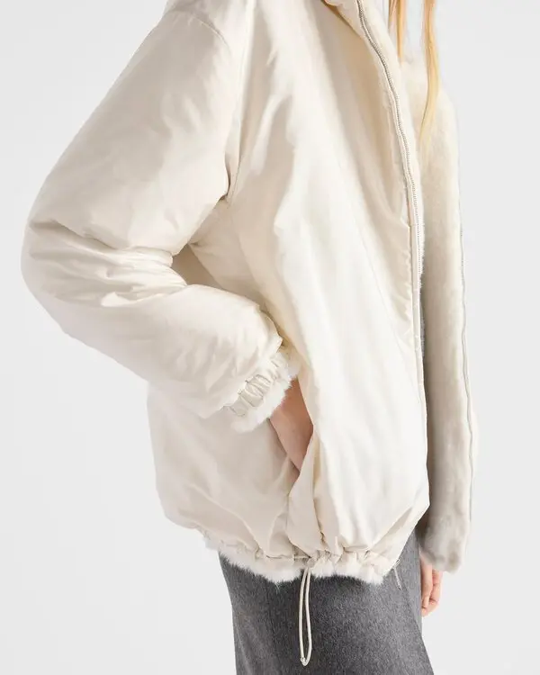 Prada Reversible Zip-up Hooded Jacket - White