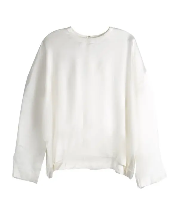 TOTEME Boxy Satin Top - White