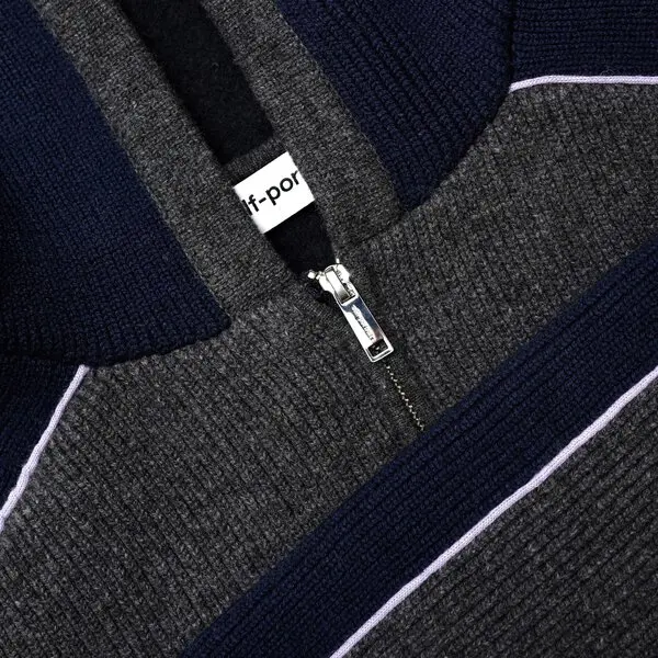 SELF-PORTRAIT Ribbed Knit Full Zip Hoodie