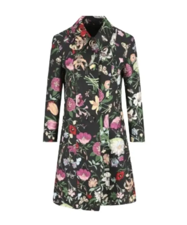 Gucci Floral Print Collared Coat