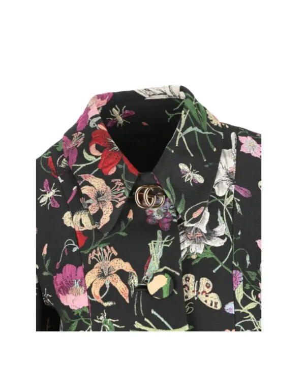 Gucci Floral Print Collared Coat