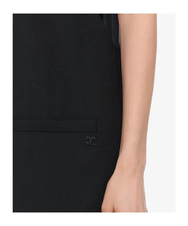 COURREGES Sleeveless Pocket Dress - Black