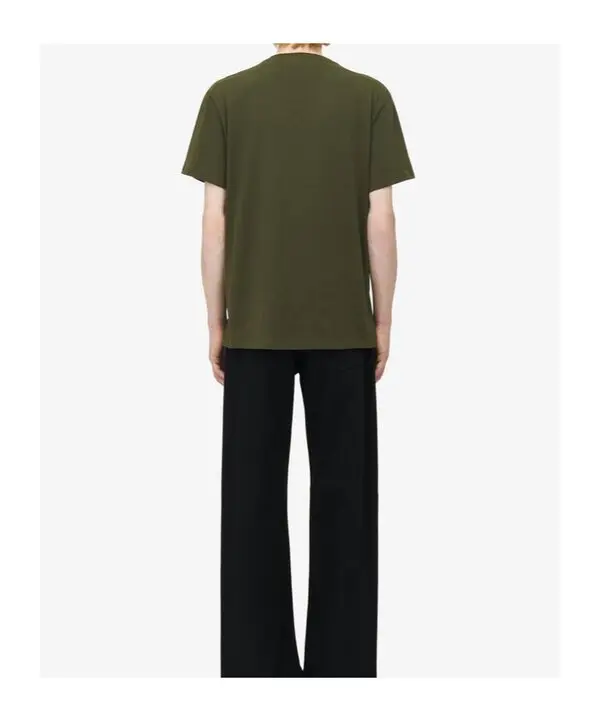 Alexander McQueen Flocked-logo Crewneck T-shirt - Khaki