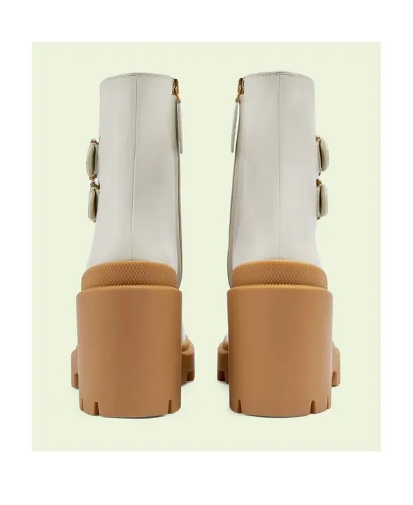 Gucci Gg Supreme Buckle Ankle Boots