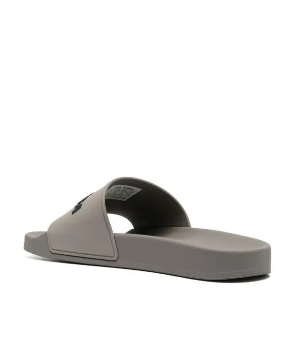 Balenciaga Raised-logo Slides - Gray