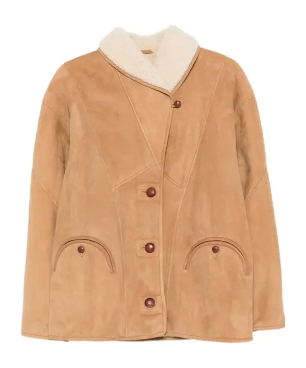 BLAZÉ MILANO Long-sleeved Leather Jacket With Shawl Collar - Nude