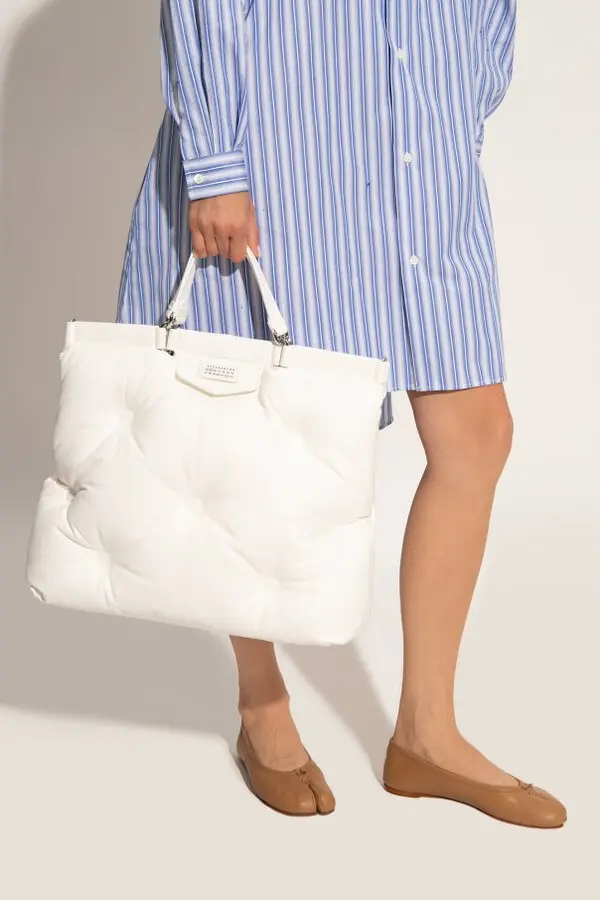 MAISON MARGIELA Quilted Tote Bag With Logo Patch