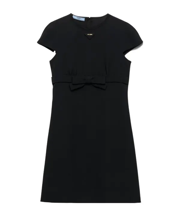 Prada Sablé Compact Short Dress - Black
