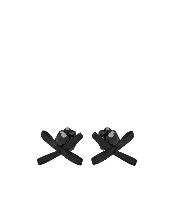Simone Rocha Crystal Bow Earrings - Black