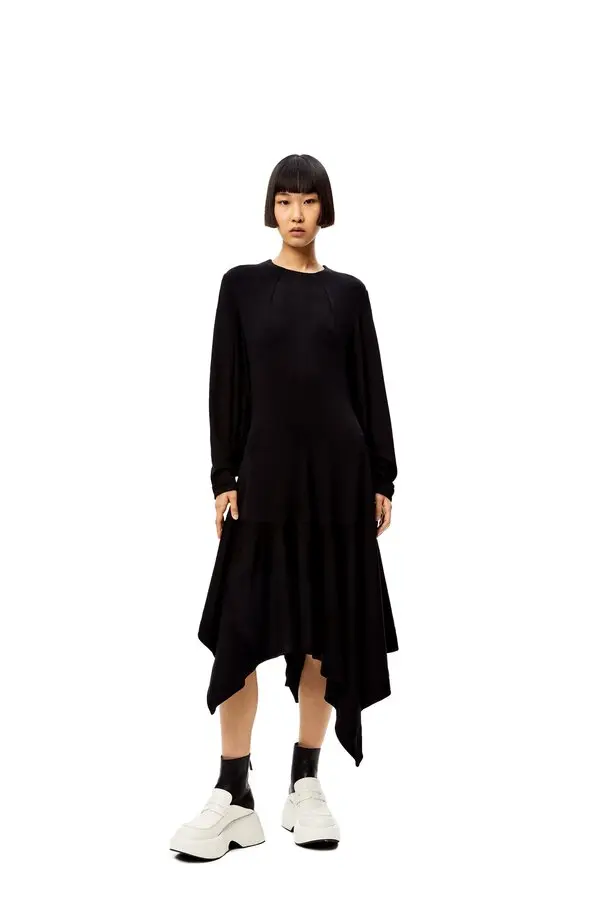 Loewe Long-sleeve Handkerchief Hem Dress