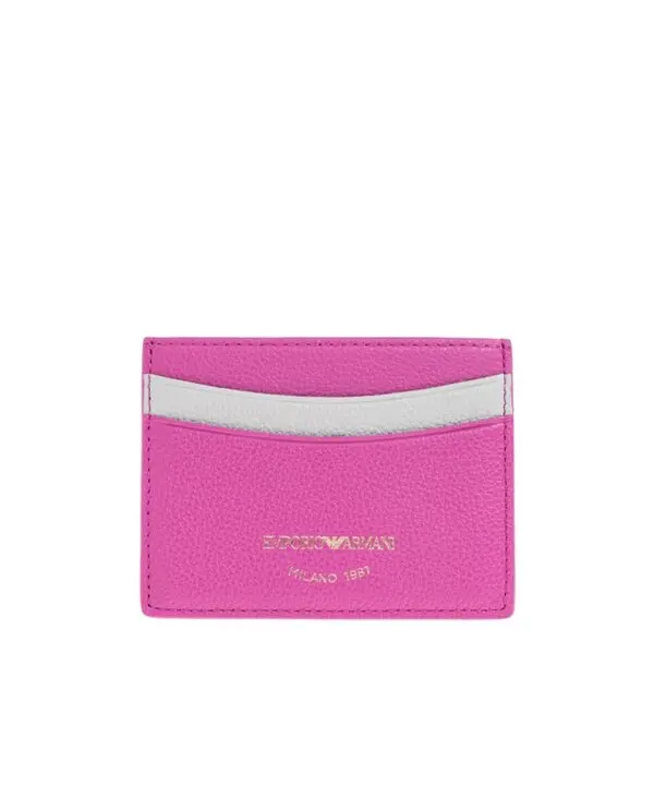 Emporio Armani Leather Colour-block Cardholder - Pink
