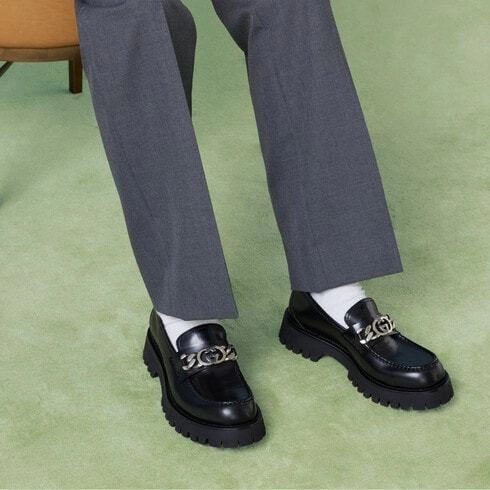 Gucci Gg Chain Embellished Platform Loafers