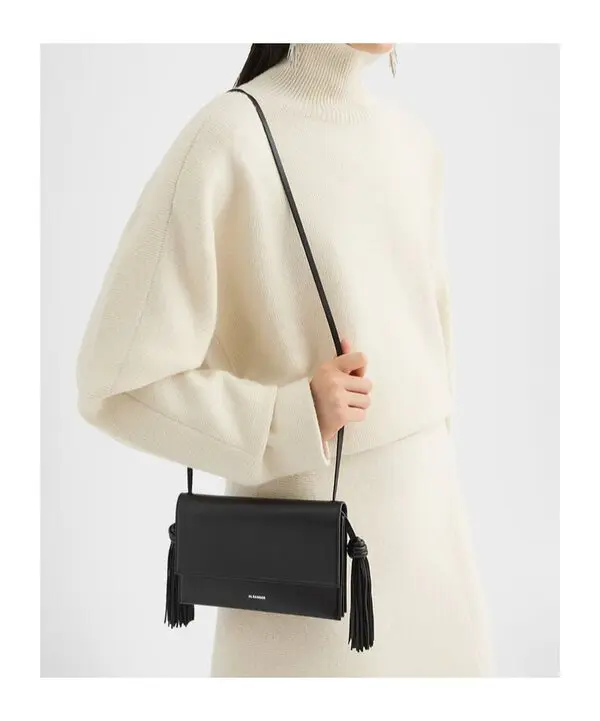 JIL SANDER Tassel Crossbody Bag - Black