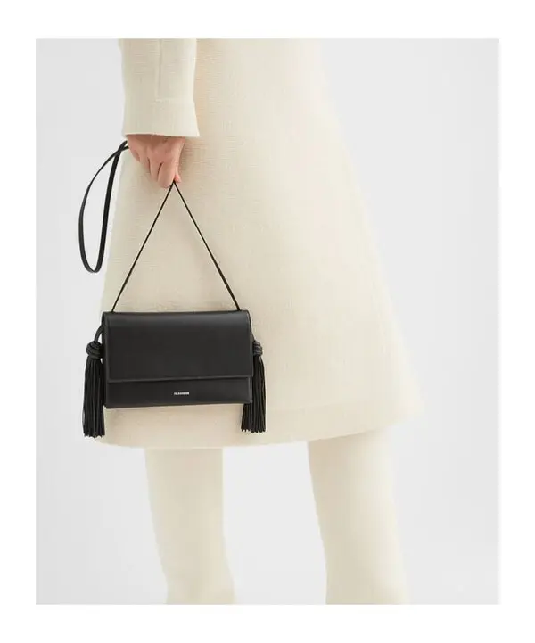JIL SANDER Tassel Crossbody Bag - Black
