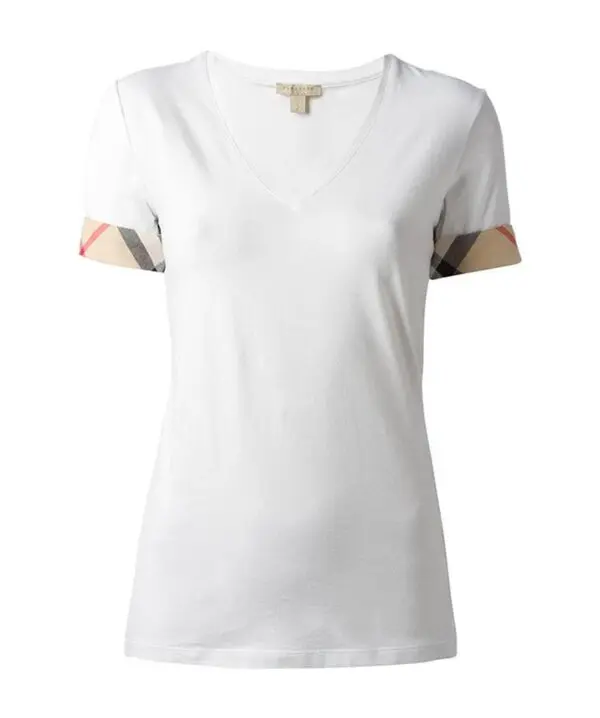 Burberry V-neck Short-sleeved T-shirt - White