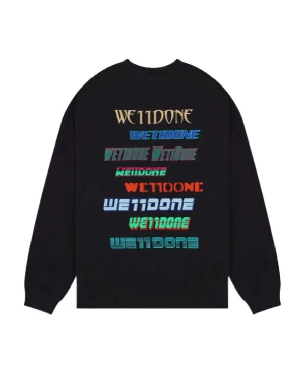 We11Done Logo Print Cotton Sweatshirt