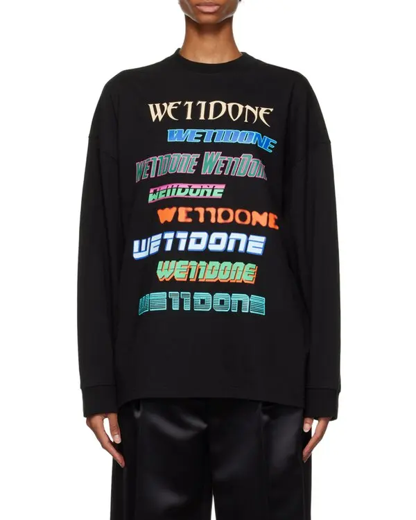 We11Done Logo Print Cotton Sweatshirt
