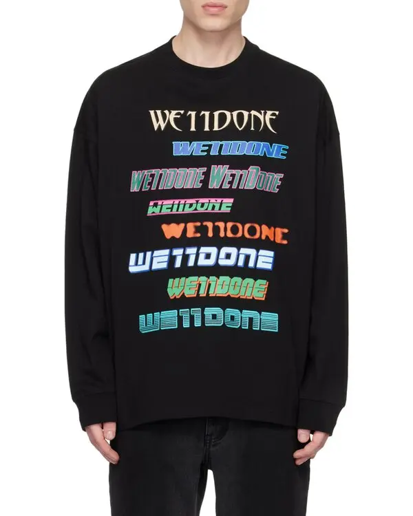 We11Done Logo Print Cotton Sweatshirt