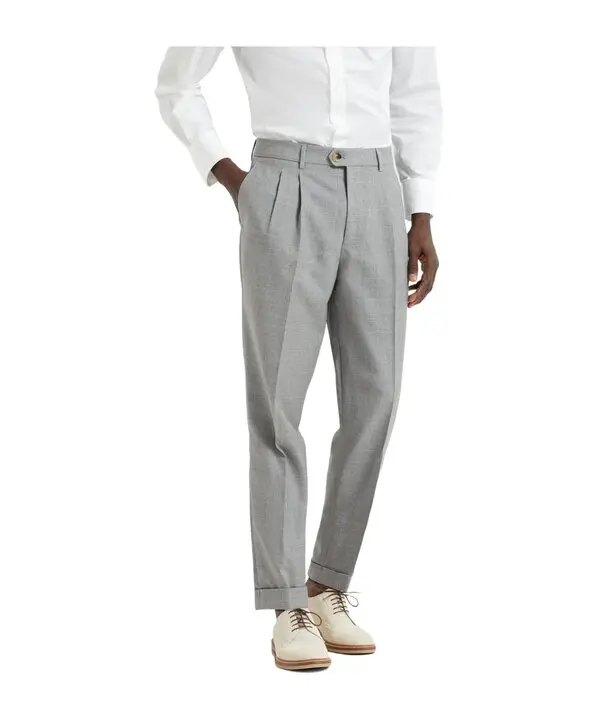 Brunello Cucinelli Pleated Tailored Trousers - Grey