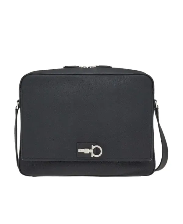 FERRAGAMO Gancini Shoulder Bag - Black
